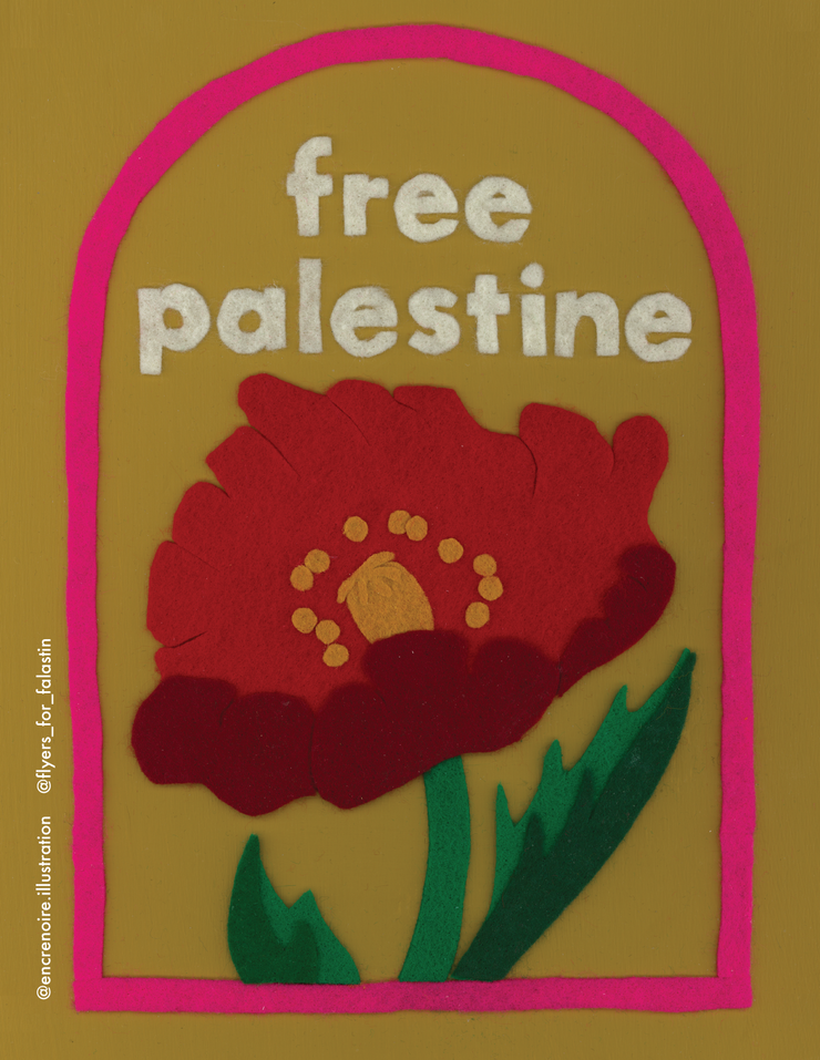 Claire Nicolson-Hurtig @encrenoire.illustration - Flyers For Falastin